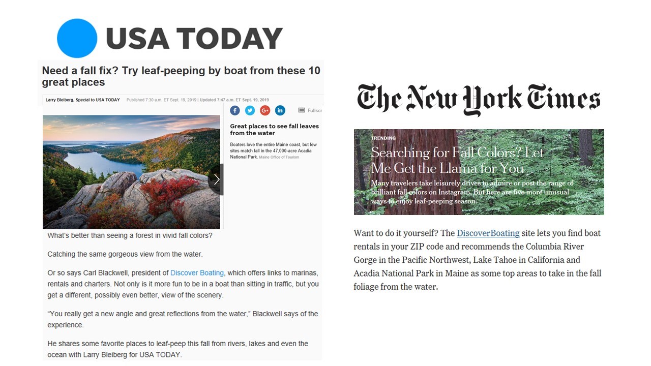 Discover Boating Makes National News in USA Today & The New York Times