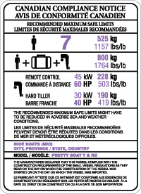 Capacity Tags & Yachts Plates